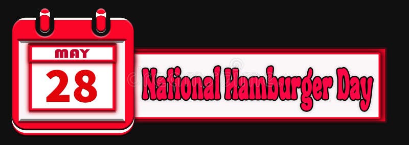 28 May, National Hamburger Day, Neon Text Effect on Bricks Background ...