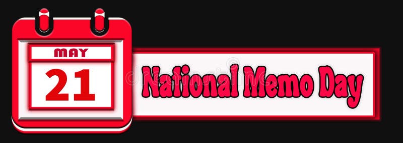 21 May, National Memo Day, Neon Text Effect on Bricks Background Stock ...