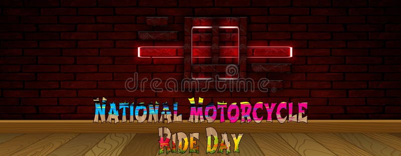 October, National Motorcycle Ride Day, Text Effect on Bricks Background ...