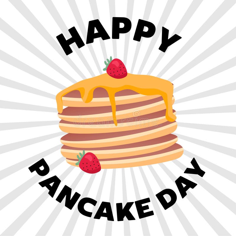 Happy National Pancake Day with Delicious Pancakes Stock Vector ...
