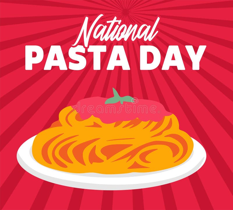 Happy National Pasta Day with Delicious Pasta Stock Illustration ...