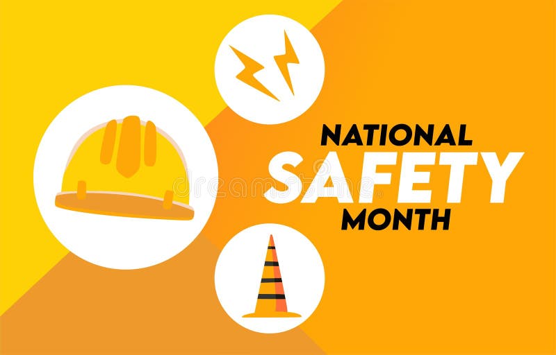Happy National Safety Month for Better Work Safety Stock Illustration ...