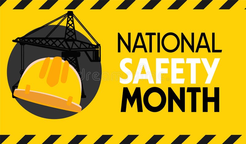 Happy National Safety Month for Better Work Safety Stock Illustration ...