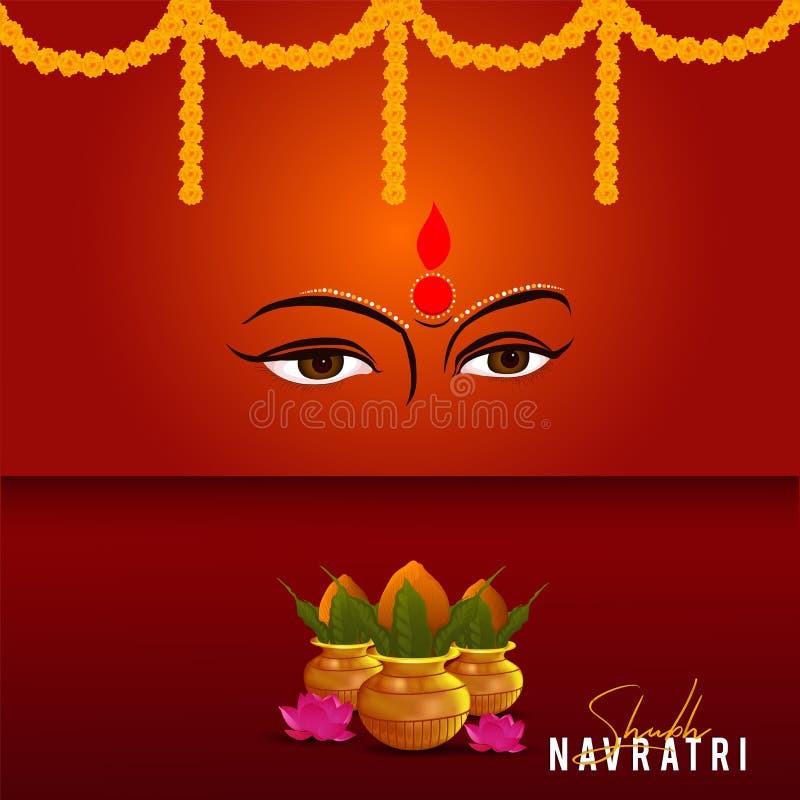 Happy Navratri Indian Festival Celebration with Goddess Durga Footprint ...
