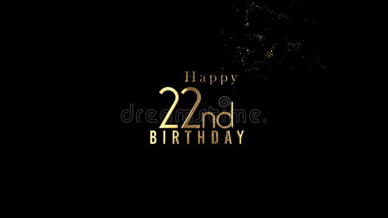 Happy 22nd Birthday Banner with Golden Background and Laurel Wreath ...