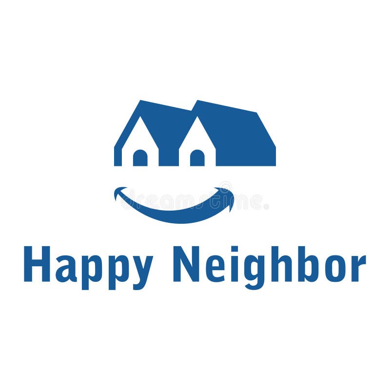 Happy Neighbor Flat Minimalist Logo Design Stock Illustration ...