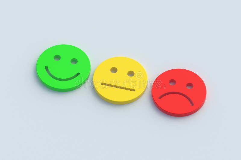 Happy, Neutral and Sad Emotion Faces. Mood Expression Concept Stock ...