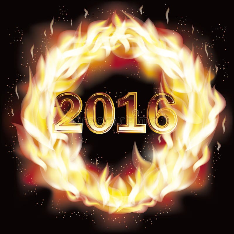Happy New 2016 Fire Year Wallpaper, Vector Stock Vector - Illustration ...