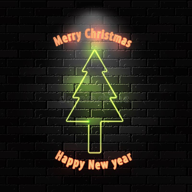 Happy New Neon Sign. Vector Stock Vector - Illustration of december ...