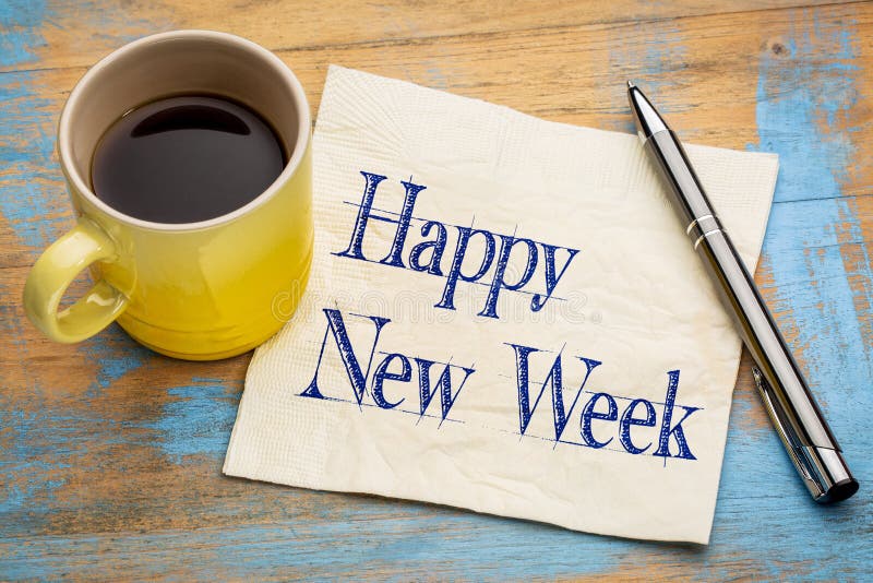 Happy New Week on napkin stock image. Image of napkin - 71875421