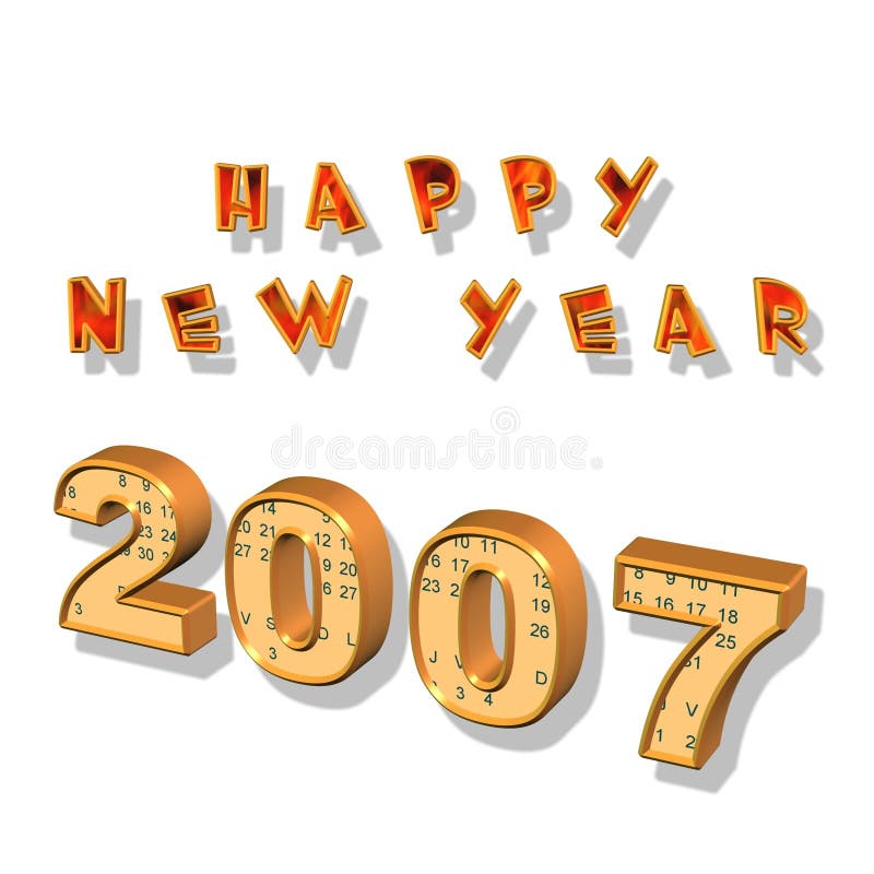 Happy New Year 2007 stock illustration. Illustration of celebrate - 1449415