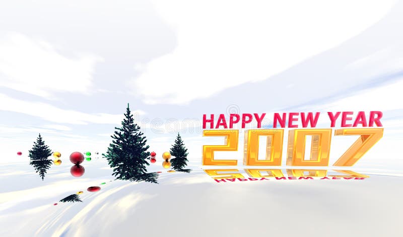 Happy New Year 2007 stock illustration. Illustration of date - 1550318