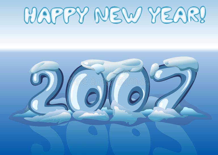 Happy new year 2007, blue. stock vector. Illustration of outbreak - 1629846