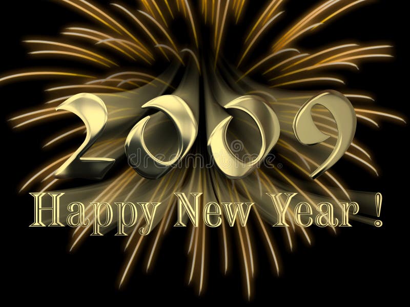 Happy New Year 2009 stock vector. Illustration of fire - 6609157