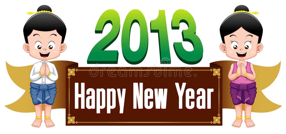 Happy New Year 2013 sign stock vector. Illustration of chiangmai - 26865374