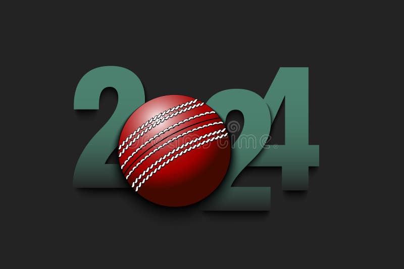 Happy New Year 2024 and Cricket Ball Stock Illustration - Illustration ...