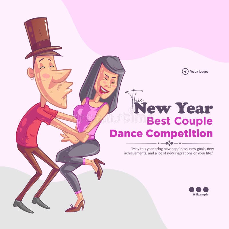 New Year Best Couple Competition Banner Design Stock Vector ...