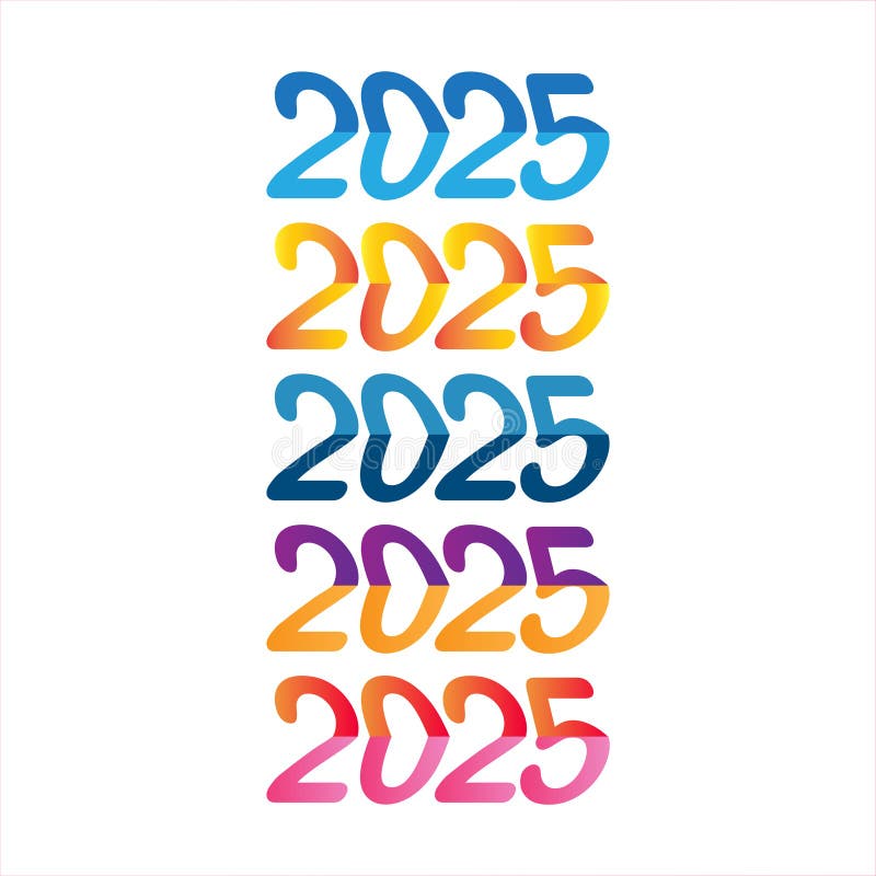2025 New Year Lettering. 2025 Colorful Happy New Year Lettering Stock ...