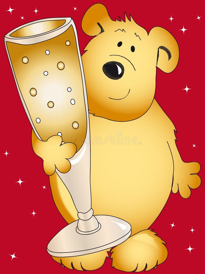 Happy new year stock illustration. Illustration of bear - 7145535