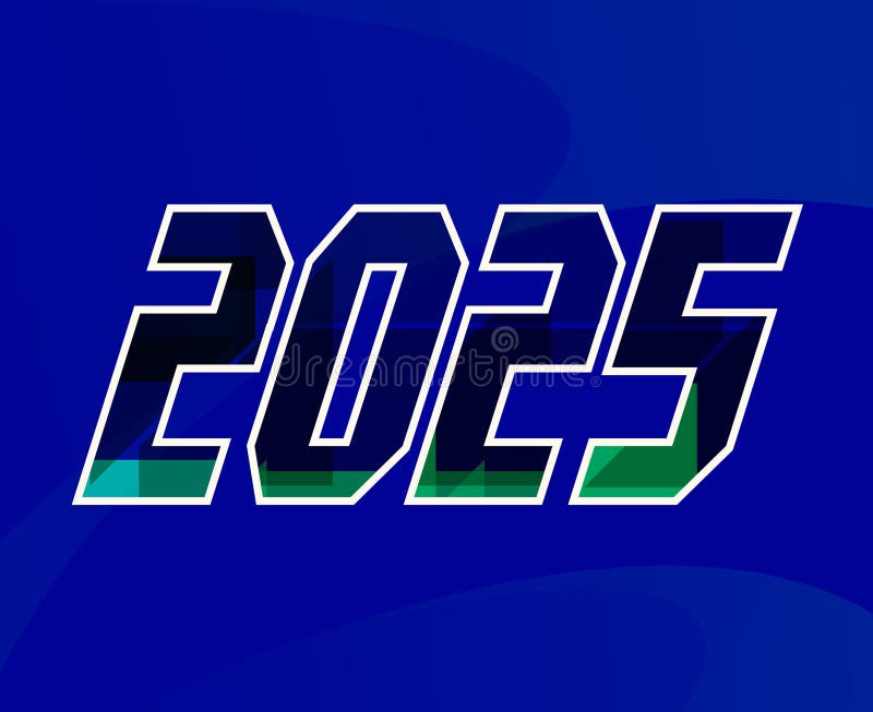 2025 Happy New Year Abstract Blue Design Stock Vector - Illustration of ...