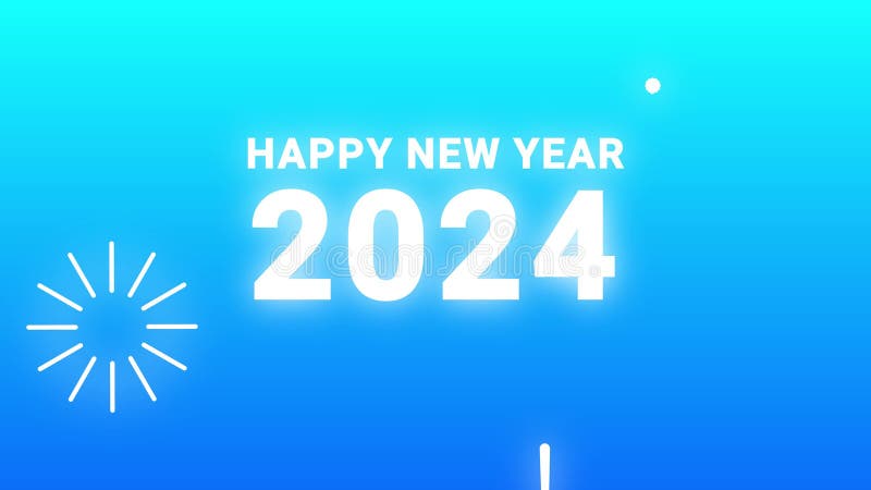 2024 Happy New Year 2024 Animation 2024 New Year Celebration with Light ...