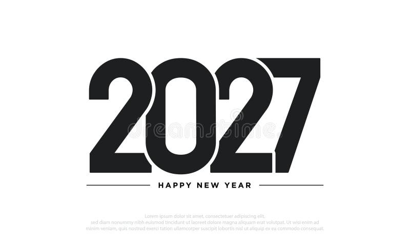 2027 Happy New Year Background Design Stock Vector - Illustration of ...