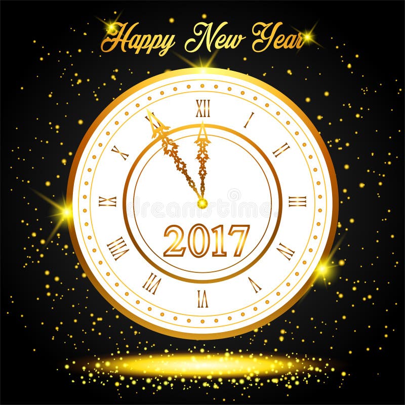 Happy New Year Background with Gold Glitter Stock Vector - Illustration ...