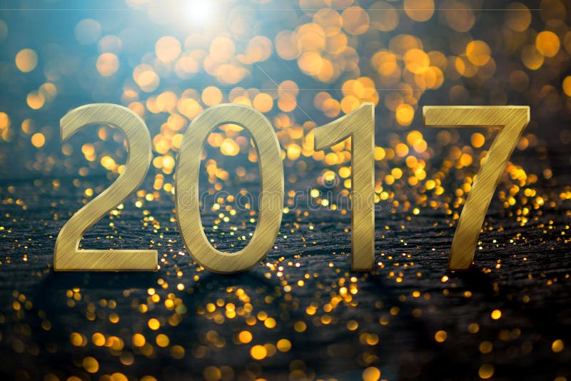 2017 Happy New Year Background with Gold Light Background Stock Photo ...