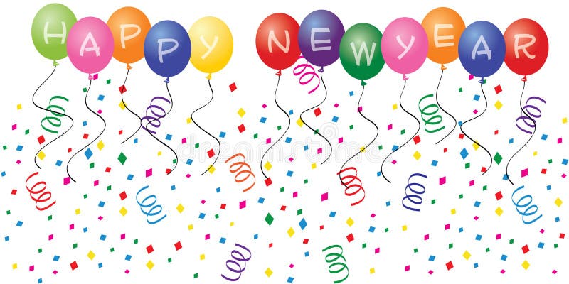 Happy New Year Balloons stock vector. Illustration of fade - 16733695