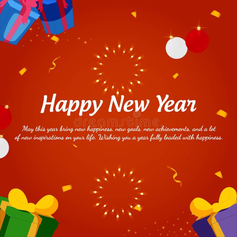 Happy New Year Banner Design Stock Vector - Illustration of decoration ...