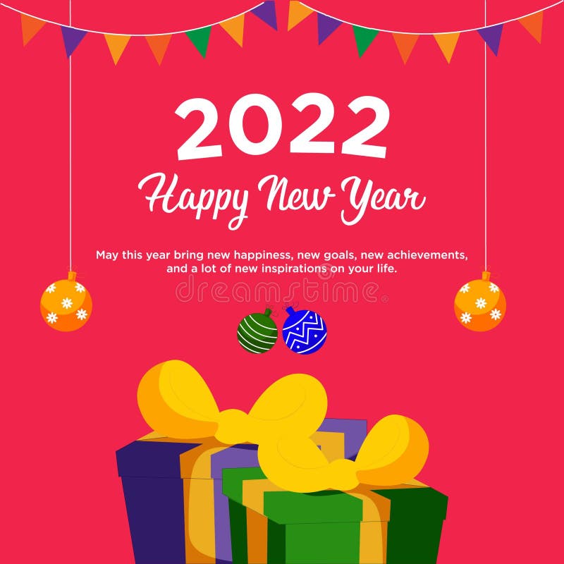 Happy New Year Banner Design Stock Vector - Illustration of drawing ...
