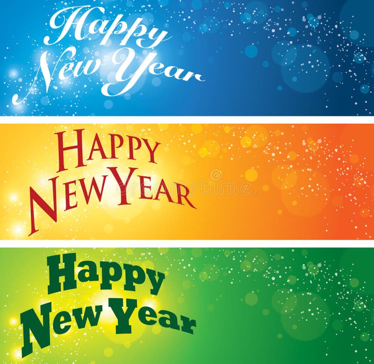 Happy New Year Colour Banner Stock Illustrations – 1,248 Happy New Year ...
