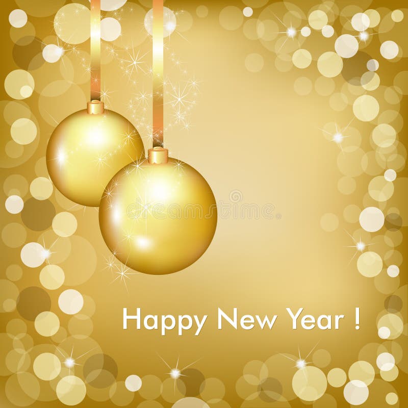 Happy New Year Golden Background. Vector Stock Vector - Illustration of ...