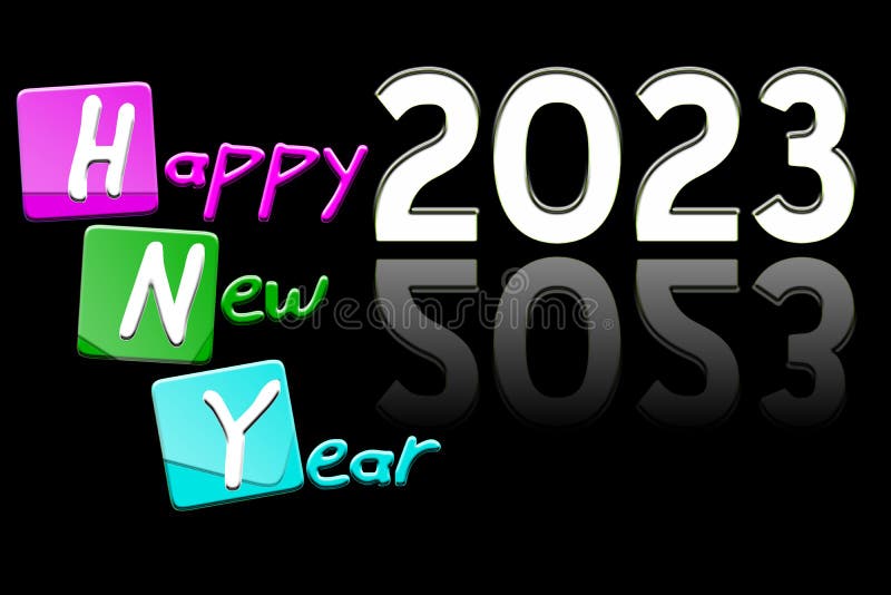 Happy New Year 2023 Beautiful Illustration with Plain Black Background ...