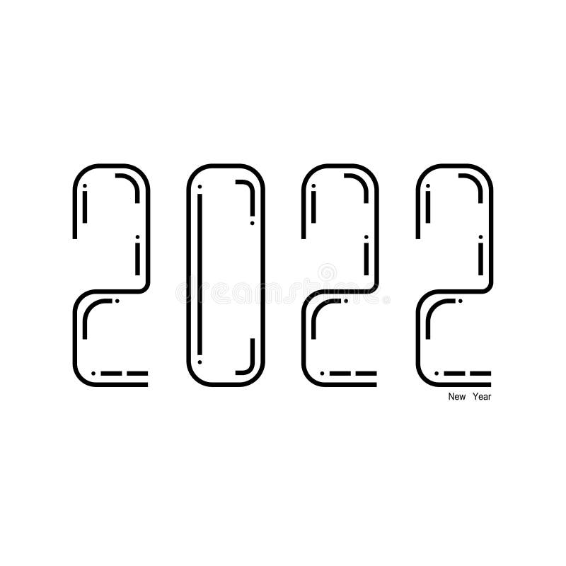 Happy New Year 2022 Year of Black Number Typography Flat Design Vector ...