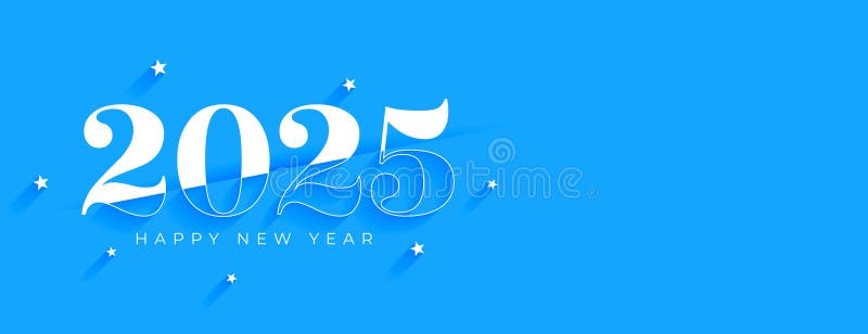 Happy New Year 2025 Blue Banner Design Stock Vector - Illustration of ...