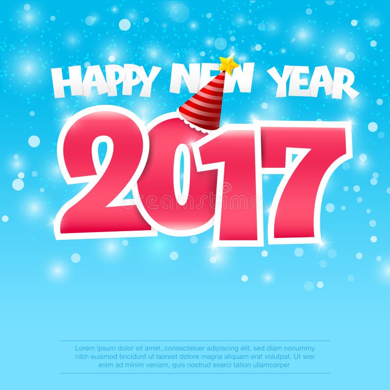 Happy New Year 2017 Calligraphy Art Design Vector Illustration E Stock ...