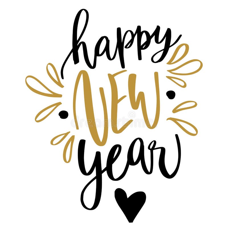 Happy new year calligraphy stock vector. Illustration of decoration ...