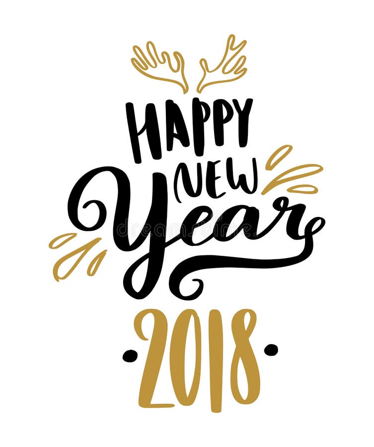 Happy new year calligraphy stock vector. Illustration of inspiration ...