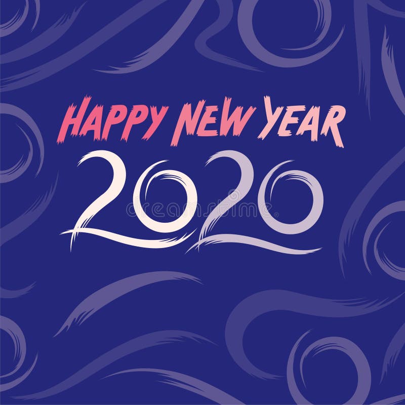 Happy New Year 2020 Card Design Concept Stock Vector - Illustration of ...