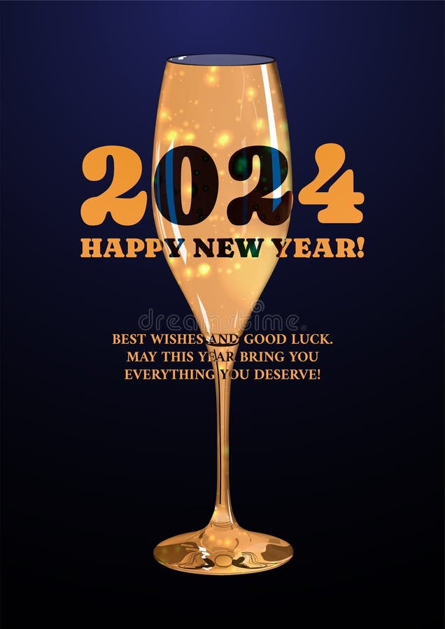 Happy New Year Celebration Congratulation Design with Realistic 3D ...