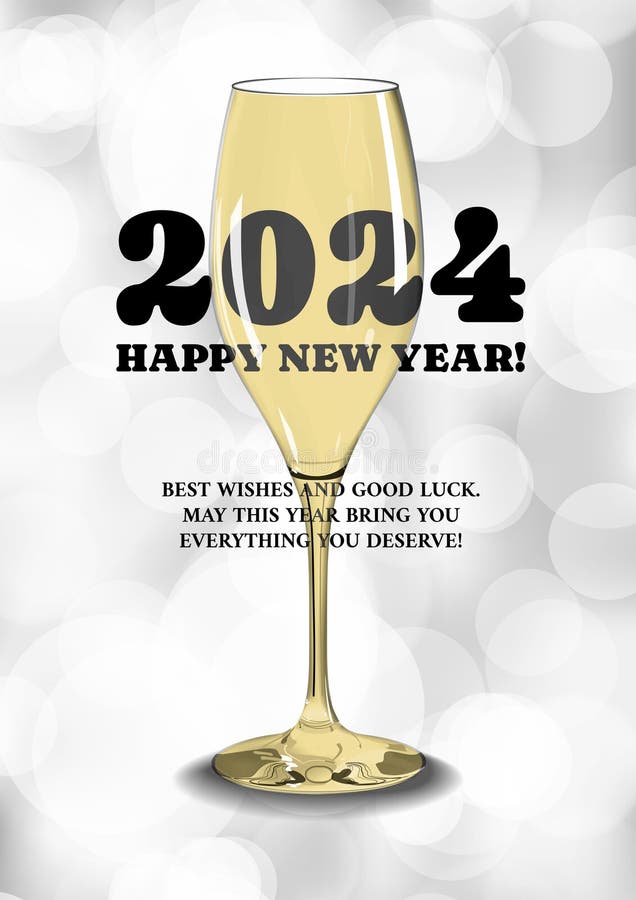 Happy New Year Celebration Congratulation Design with Realistic 3D ...