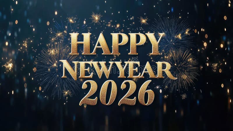 Happy New Year 2026 Celebration with Festive Fireworks Display. Happy ...
