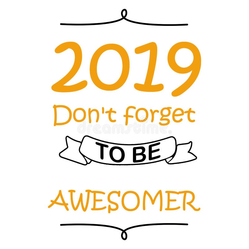 2019 Happy New Year Celebration Fun Text Graphics Stock Illustration ...