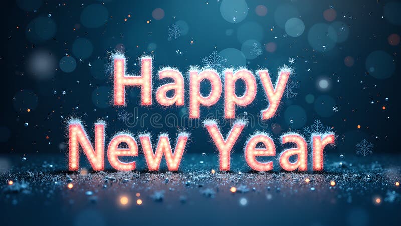 Happy New Year Celebration Greeting. Concept of Beginning, Holiday, and ...