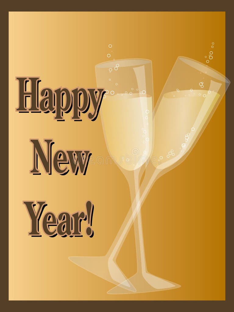 Happy New Year Champagne Stock Illustrations – 26,086 Happy New Year ...