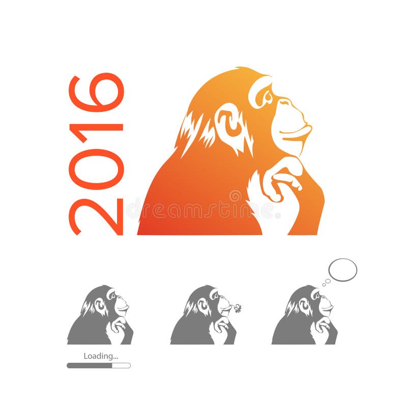Happy New Year of the Chinese Calendar Monkey Christmas Card Stock ...