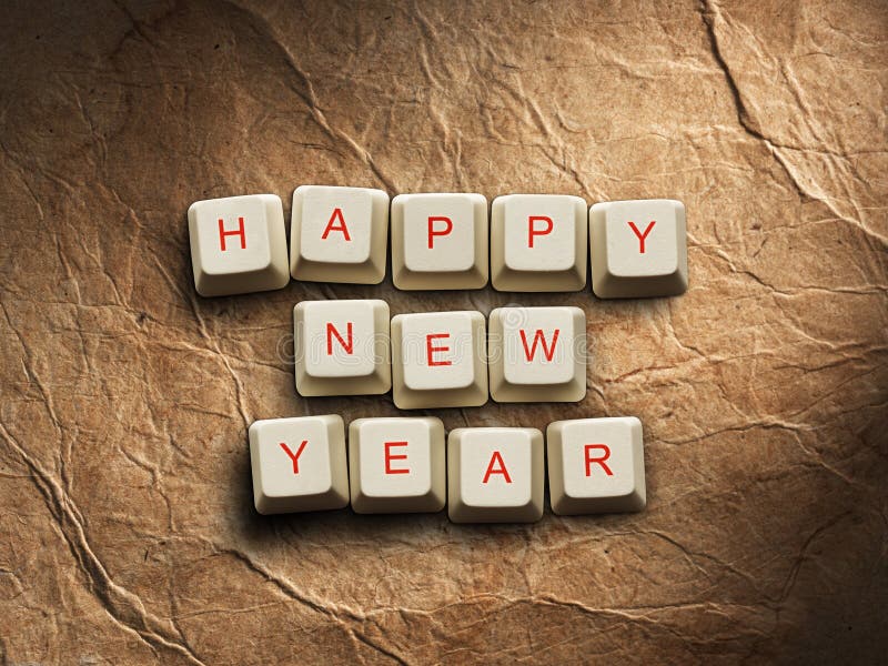 Happy New Year - Christmas Made of Computer Keys, Background Stock ...