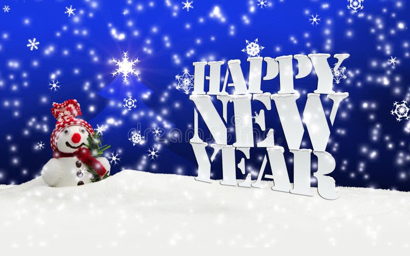 Happy New Year Christmas Winter Snow Stock Illustration - Illustration ...