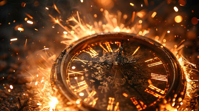 2024 Happy New Year Clock Countdown Background Stock Photo - Image of ...